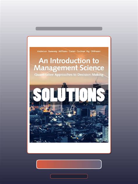 Solutions Introduction To Management Science Quantitative Approach 15
