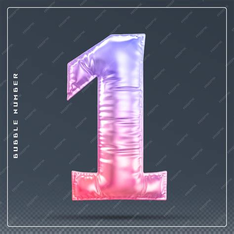 Premium Psd 1 Number Bubble Gradient 3d Render