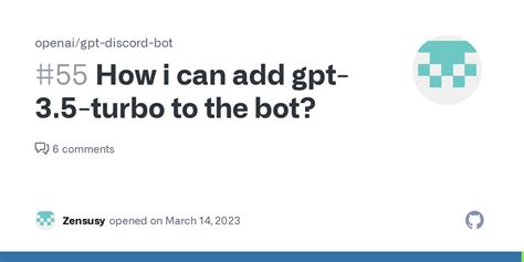 How I Can Add Gpt 35 Turbo To The Bot · Issue 55 · Openaigpt