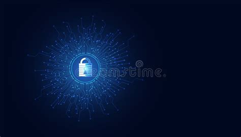 Abstract Padlock Cyber Security Concept Protection Of Information In The Online World Cyber
