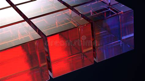 Orange And Purple Cube Geometry Structure Elegant Modern 3d Rendering