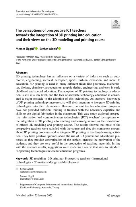 Pdf The Perceptions Of Prospective Ict Teachers Towards The