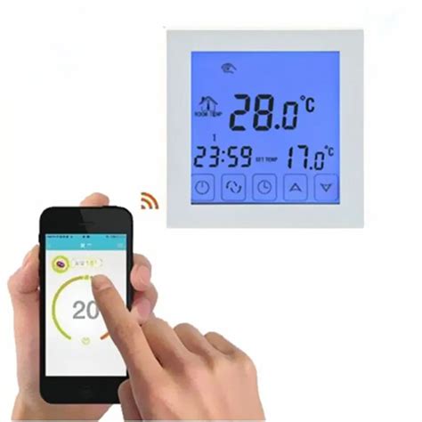 Black White Smart Thermostat WiFi Android And IOS App Control Weekly Programmable Room Warm