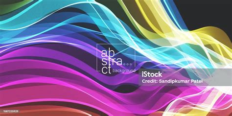 Abstract Wavy Background With Curves Lines Concept Of Cover With Dynamic Effect Stock