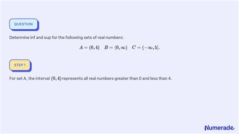 Solveddetermine Inf And Sup For The Following Sets Of Real Numbers A
