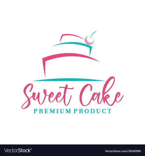 Sweet Cake Logo Shop Design Royalty Free Vector Image