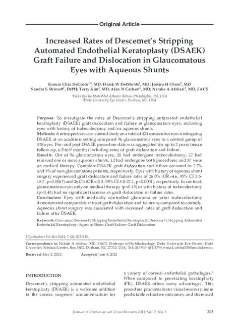 Pdf Increased Rates Of Descemets Stripping Automated Endothelial