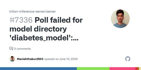 Poll Failed For Model Directory Diabetesmodel Invalid Model Name