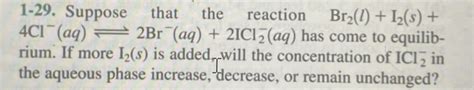 Solved 1 29 ﻿suppose That The Reaction