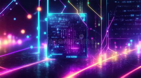 Big Data Flow In Cyber Blockchain Fields With Technology Concepts Stock Illustration