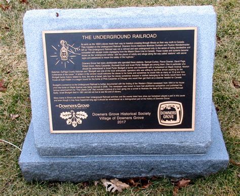 Underground Railroad Monument Downers Grove Historical Society