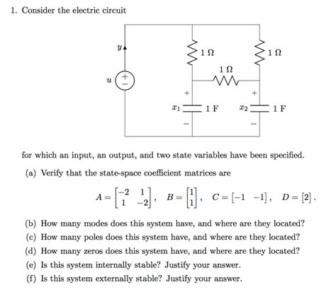Solved Consider The Electric Circuit For Which An Input An