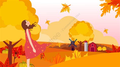 안녕하세요 가을 소녀 추석 달 가을 소녀 메이플 리프 일러스트 Pngtree 로열티 무료