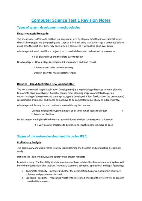 System Analysis Computer Science Year 11 Wace Thinkswap