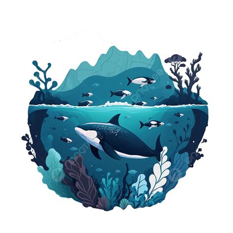 海草藍色的海底生物 世界海洋日 節日插畫 海洋png去背圖片素材免費下載，免摳圖設計圖案下載 Pngtree