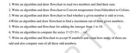 1 Write An Algorithm And Draw Flowchart To StudyX