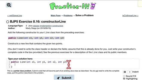 Java Practice It Exercise 816 Constructorline Classes