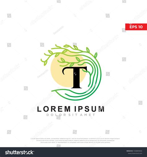 Unique Initial Letter T Tree Logo Stock Vector Royalty Free