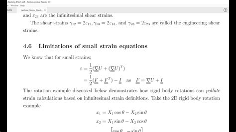 elasticity strain tensor lecture 2 youtube