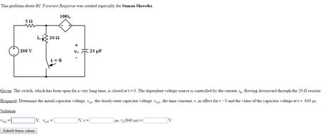 Solved This Problem About RC Transient Response Was Created Chegg