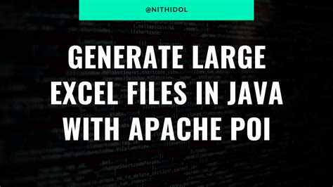 Generate Large Excel Files In Java With Apache Poi Medium