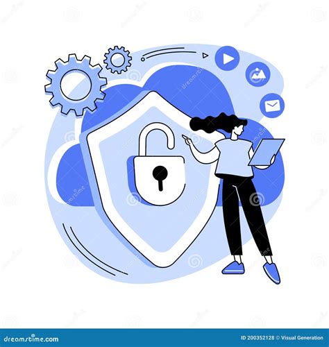 Cloud Computing Security Abstract Concept Vector Illustration Stock