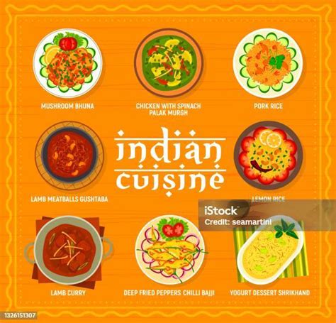 Desain Menu Restoran Masakan India Ilustrasi Stok Unduh Gambar Sekarang Bola Daging