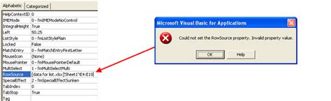Solved Excel Vba Listbox Rowsource Questions Limitations Experts