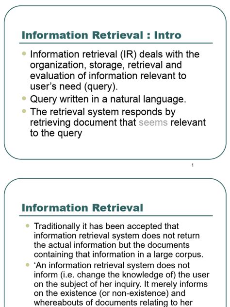 Ir Lecture 1b Pdf Information Retrieval Computer Data