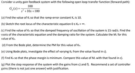 Solved PID Controller Design Nd Order Plant For The Chegg Com