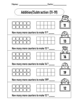 Compose Decompose Numbers 11 19 Basic Addition And Subtraction
