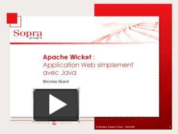 PPT Apache Wicket Application Web Simplement Avec Java PowerPoint