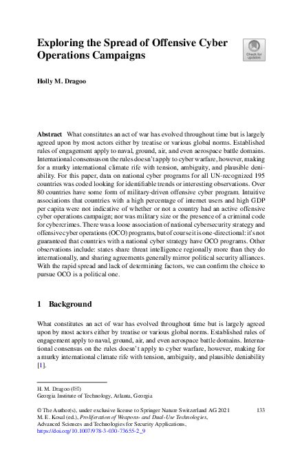 Pdf Exploring The Spread Of Offensive Cyber Operations Campaigns