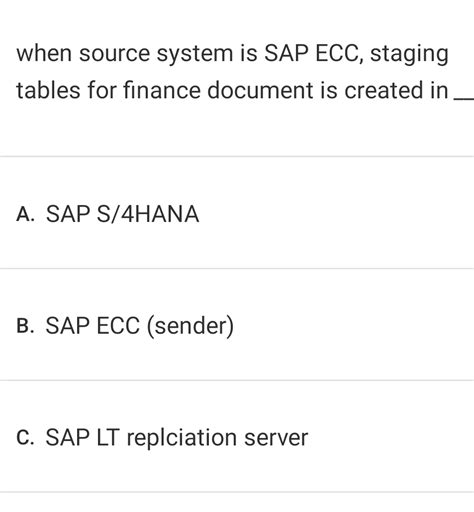 When Source System Is SAP ECC Staging Tables StudyX