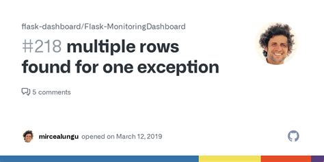 Multiple Rows Found For One Exception · Issue 218 · Flask Dashboard