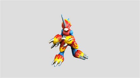 Bandai 2000 Digimon Flamedramon Download Free 3d Model By Socramlourido Marcoslourido