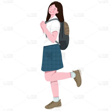 手绘 开学季学生人物插画5