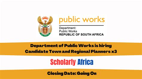 Department Of Public Works Is Hiring Candidate Town And Regional Planners X3