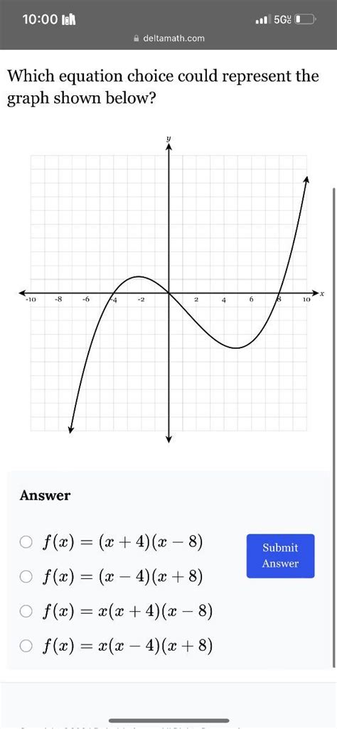 1000 Ith 56 2 Deltamathcom Which Equation Choice Could Represent The