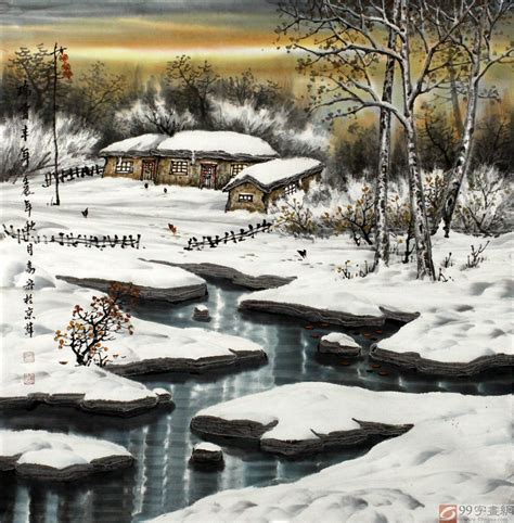 冰雪画家高宏 冰雪画家 冰雪山水画家 大山谷图库
