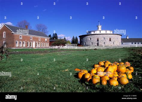 United States Massachusetts The Berkshires Hancock Shaker Village And Its Round Barn In