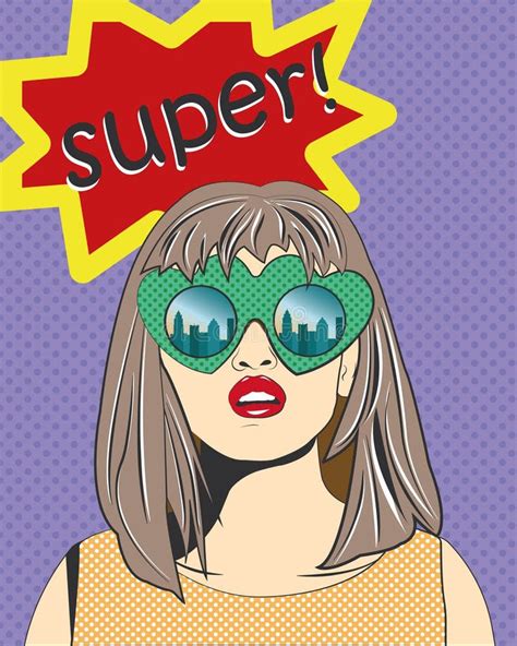 Pop Art Girl Glasses Text Oops Stock Illustrations 3 Pop Art Girl Glasses Text Oops Stock