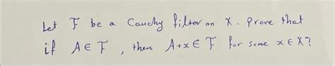 Solved Let X Be A Topological Vector Space And A Be A Set