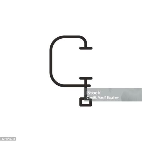 클램프 공구 벡터 아이콘 모바일 개념 및 웹 앱 벡터를위한 디자인 도구의 요소 웹 사이트 디자인 및 개발 응용 프로그램 개발을위한 얇은 라인 아이콘 벡터 아이콘 건설 산업에