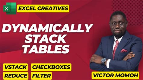 Dynamically Combine Tables Excel Youtube