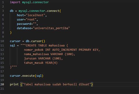 Python MySQL Bagian 3 Membuat Tabel Baru Burhantio Com