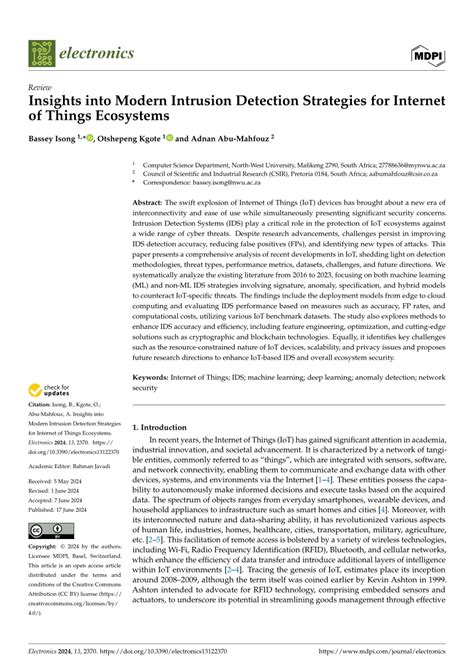 Pdf Insights Into Modern Intrusion Detection Strategies For Internet