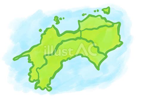 Free Vectors Shape And Silhouette Map Of Shikoku Region With