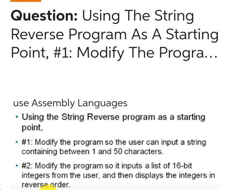 Solved Question Using The String Reverse Progra Solutioninn
