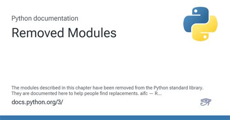 Removed Modules — Python 3135 Documentation